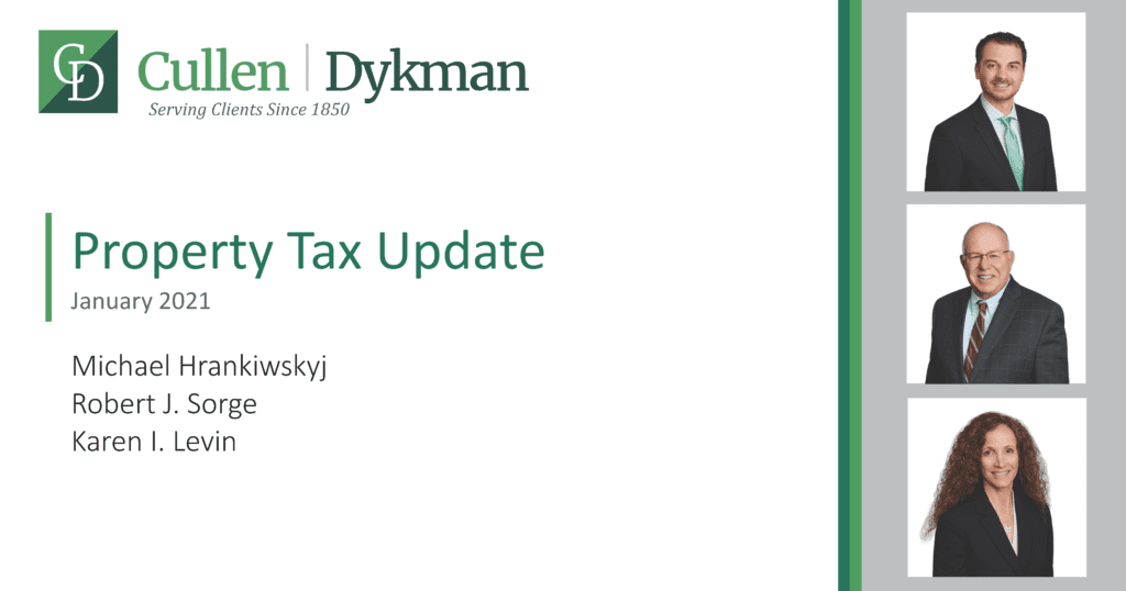Property Tax Update - Cullen and Dykman LLP