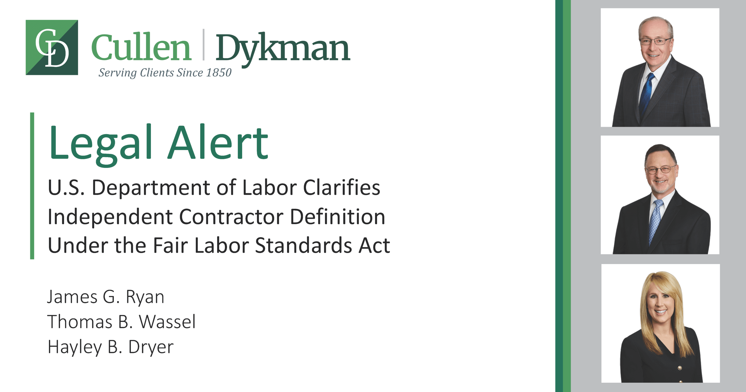 U.S. Department of Labor Clarifies Independent Contractor Definition ...
