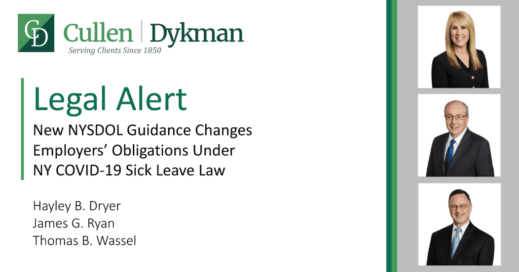 New NYSDOL Guidance Changes Employers’ Obligations Under NY COVID-19 ...