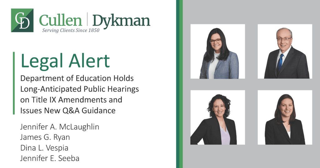 Department of Education Holds Long-Anticipated Public Hearings on Title ...