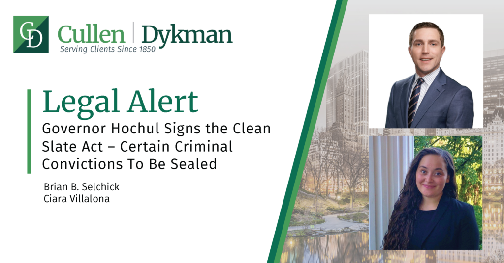 Governor Hochul Signs the Clean Slate Act – Certain Criminal ...