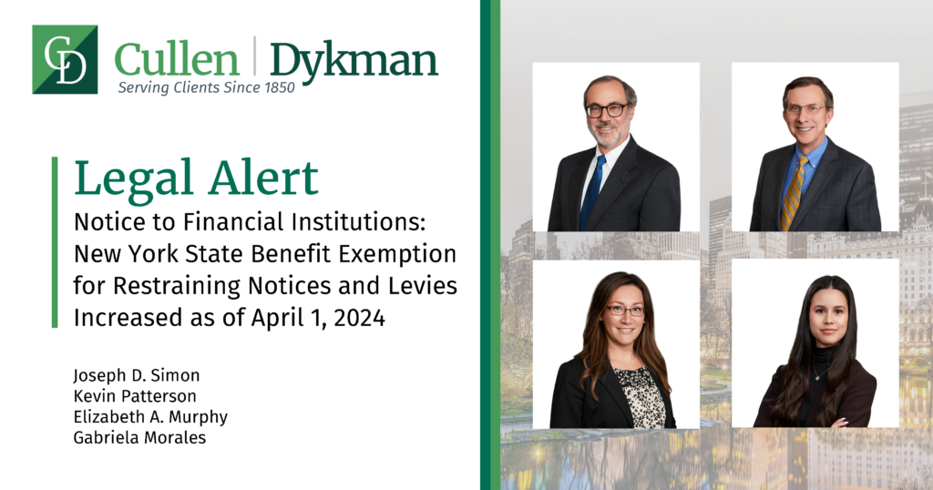 Notice to Financial Institutions: New York State Benefit Exemption for ...