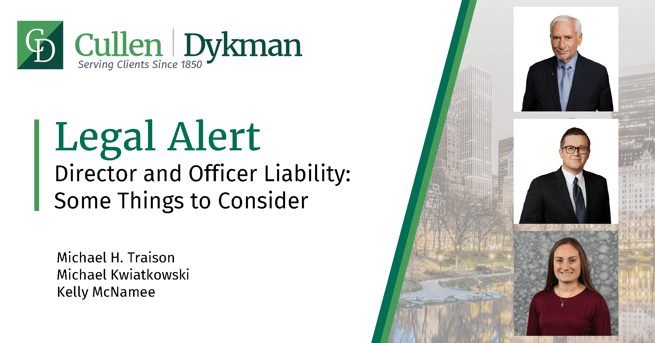 Director and Officer Liability: Some Things to Consider - Cullen and ...