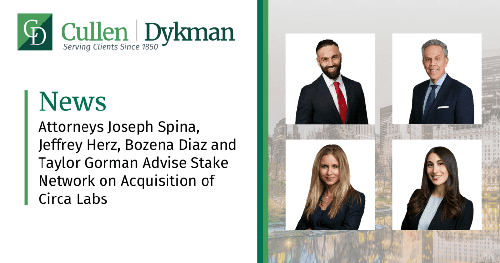 Attorneys Joseph Spina, Jeffrey Herz, and Taylor Gorman Advise Stake ...