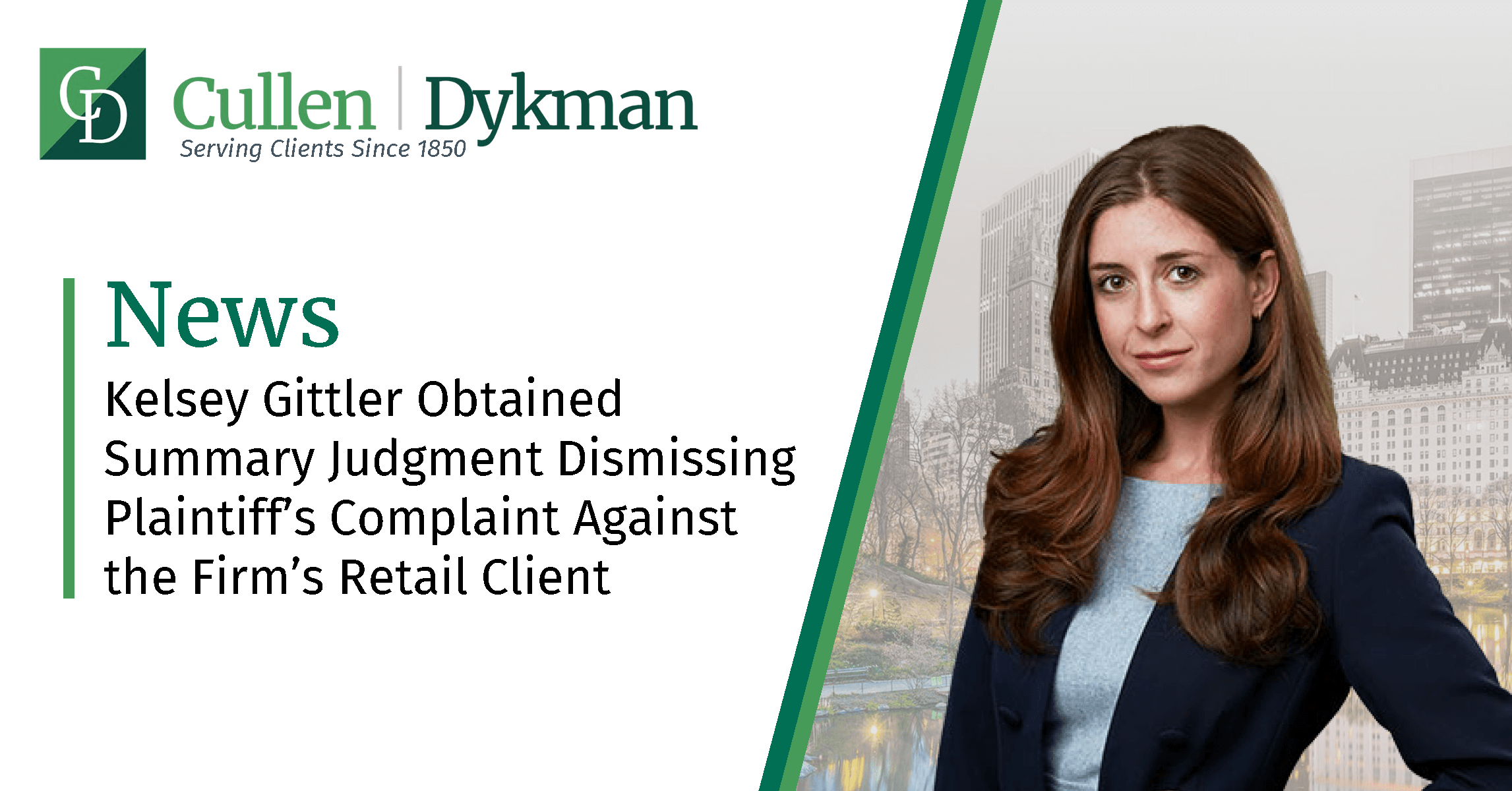Kelsey Gittler Obtained Summary Judgment Dismissing Plaintiff’s ...