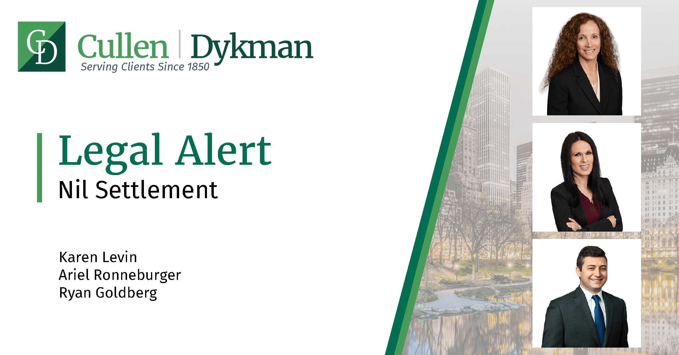 NIL Settlement - Cullen and Dykman LLP