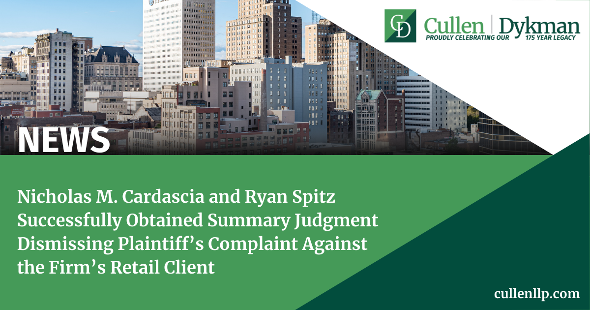 Nicholas M. Cardascia and Ryan Spitz Successfully Obtained Summary ...