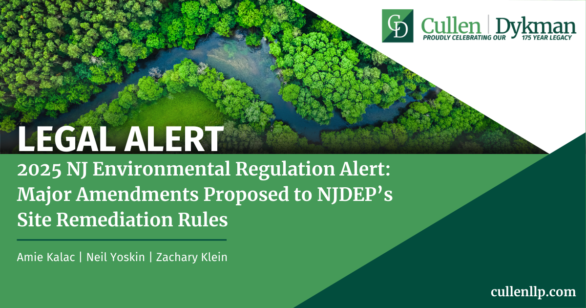 2025 NJ Environmental Regulation Alert: Major Amendments Proposed to ...