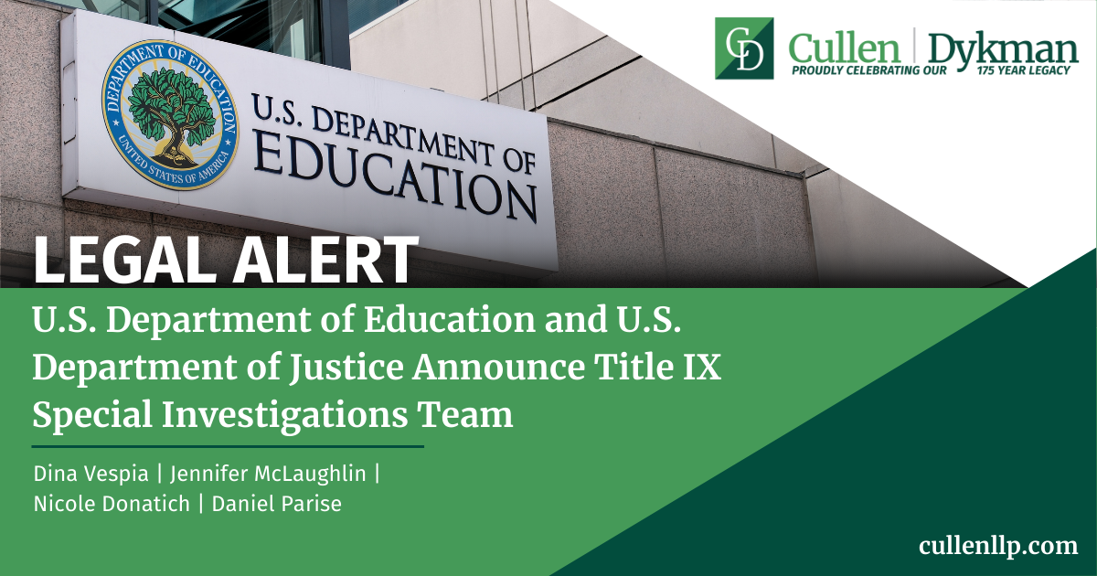 U.S. Department of Education and U.S. Department of Justice Announce Title IX Special ...